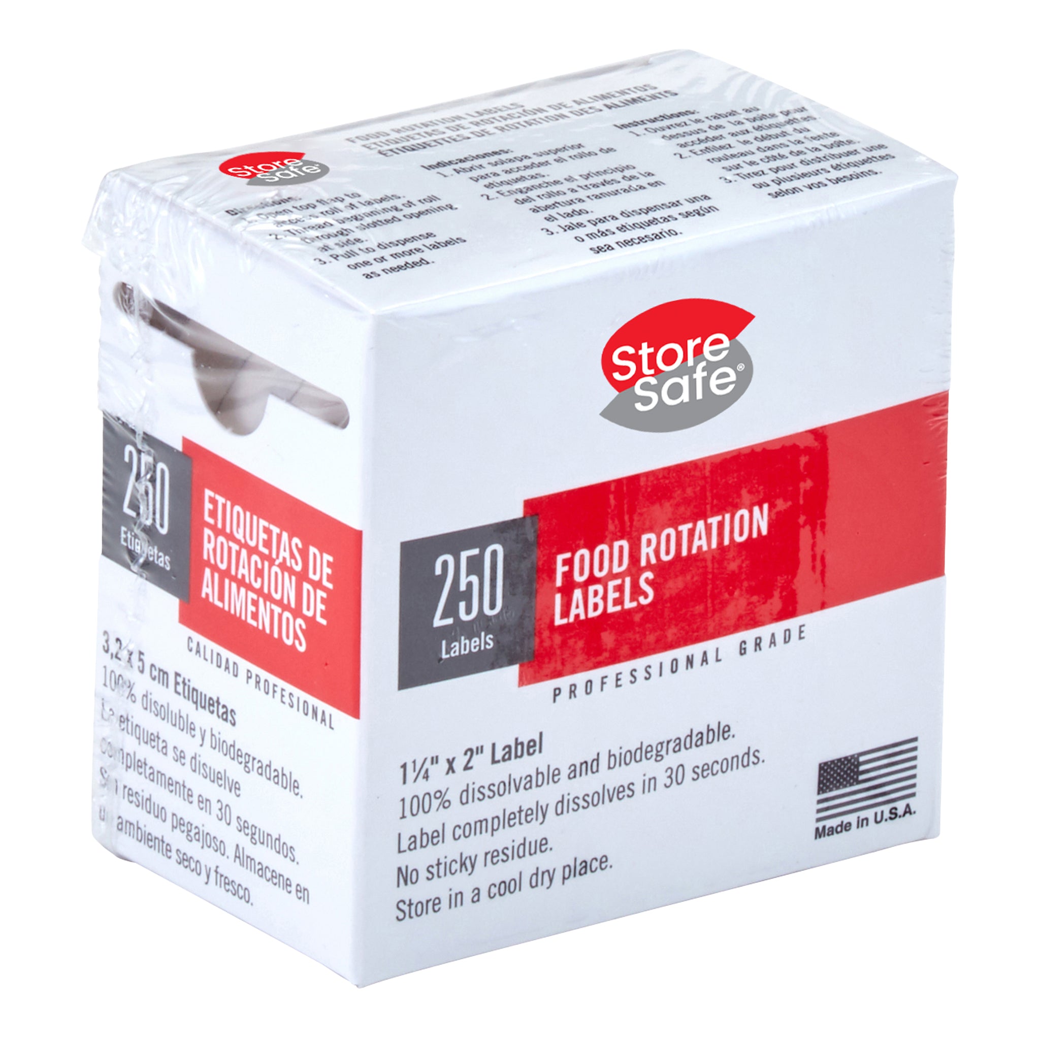Cambro StoreSafe Food Rotation Labels, 1.25" x 2" - 1252SLB250 ...