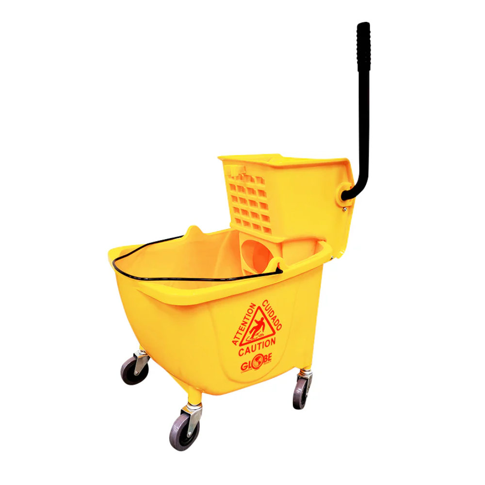 Globe Mop Bucket, Sidepress Wringer, 35 qt, Yellow - 3080 – Russell Hendrix