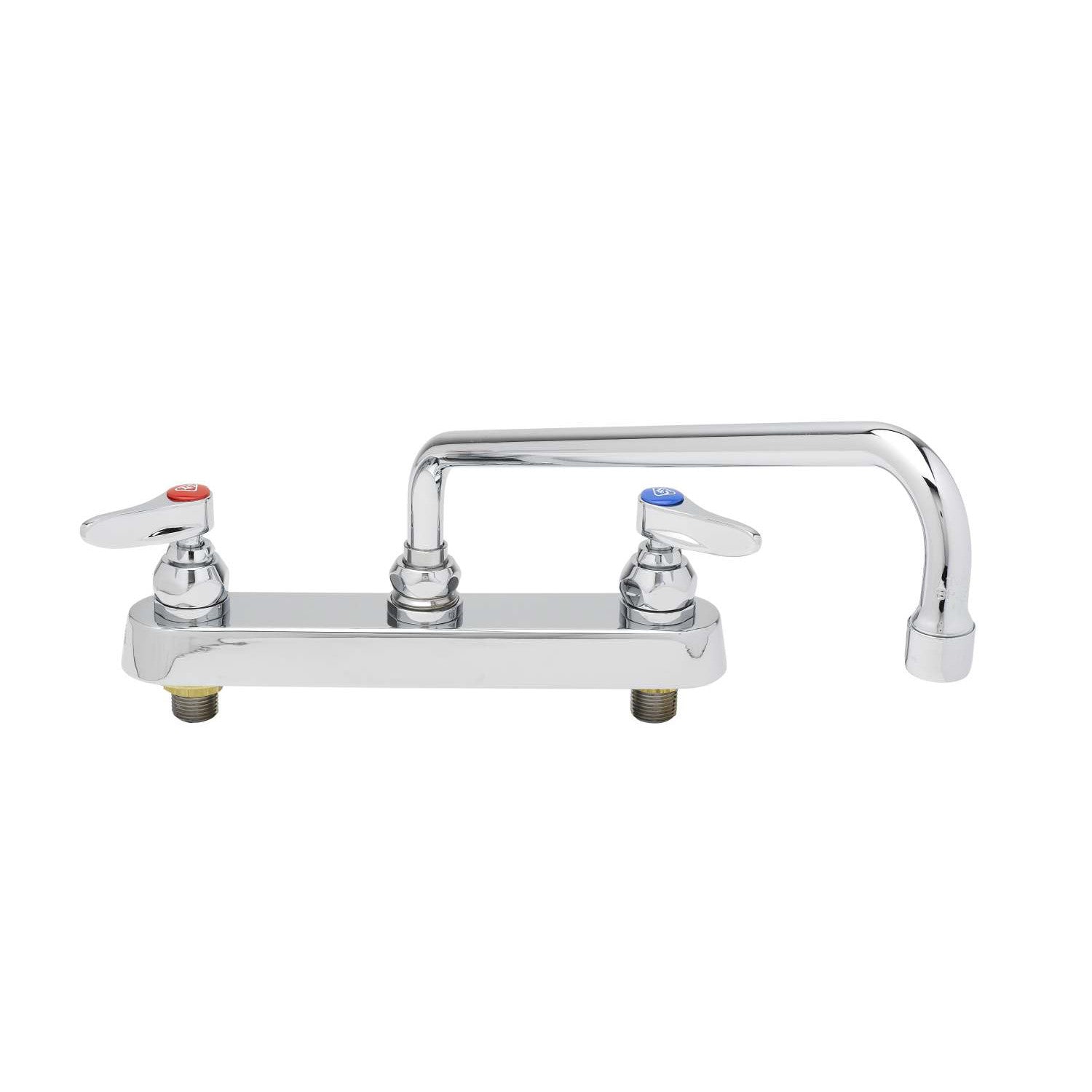 T&S | B-1123 8" Deck Mount Faucet, 12" Swing Nozzle, Lever Handles ...