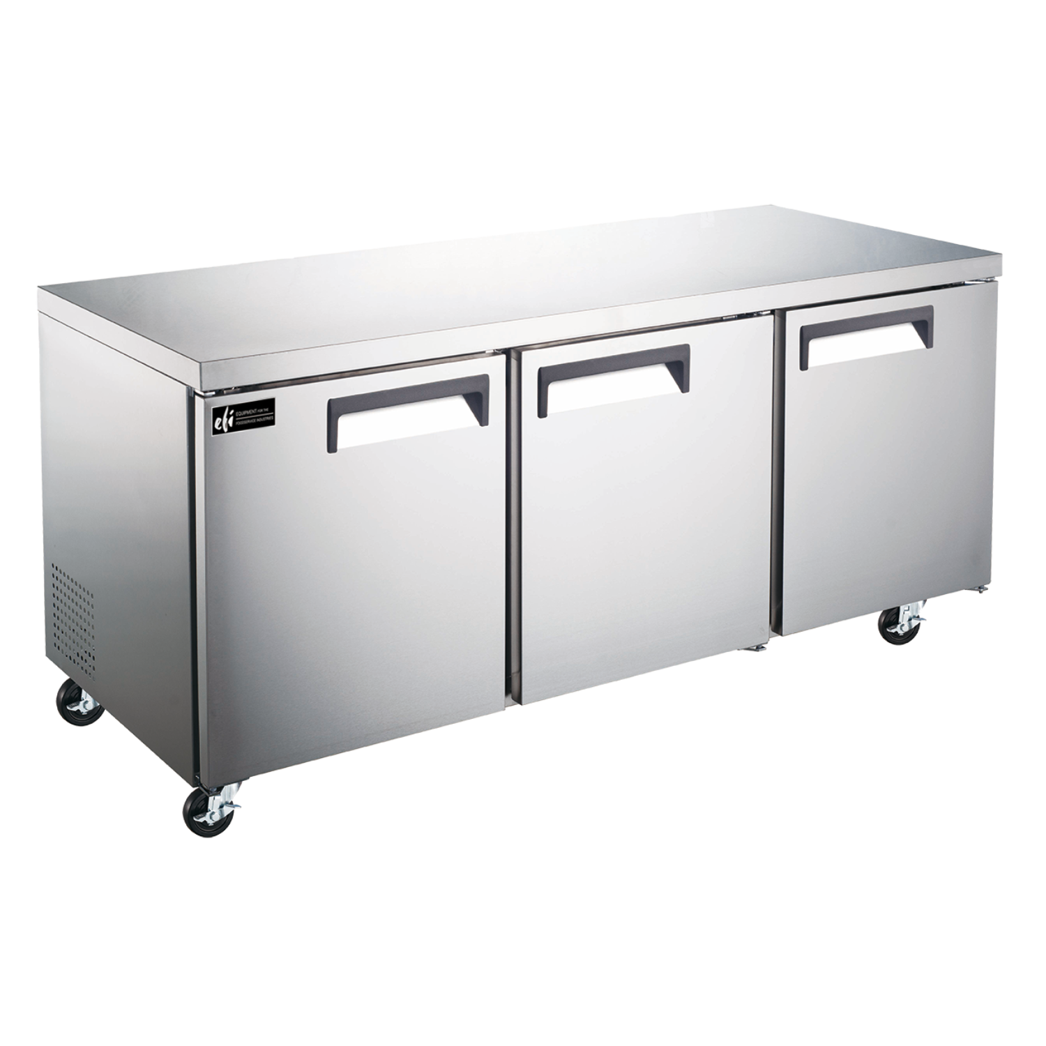 EFI X-Line CUDR3-72VCX 72" Triple Door Undercounter Refrigerator, Soli ...