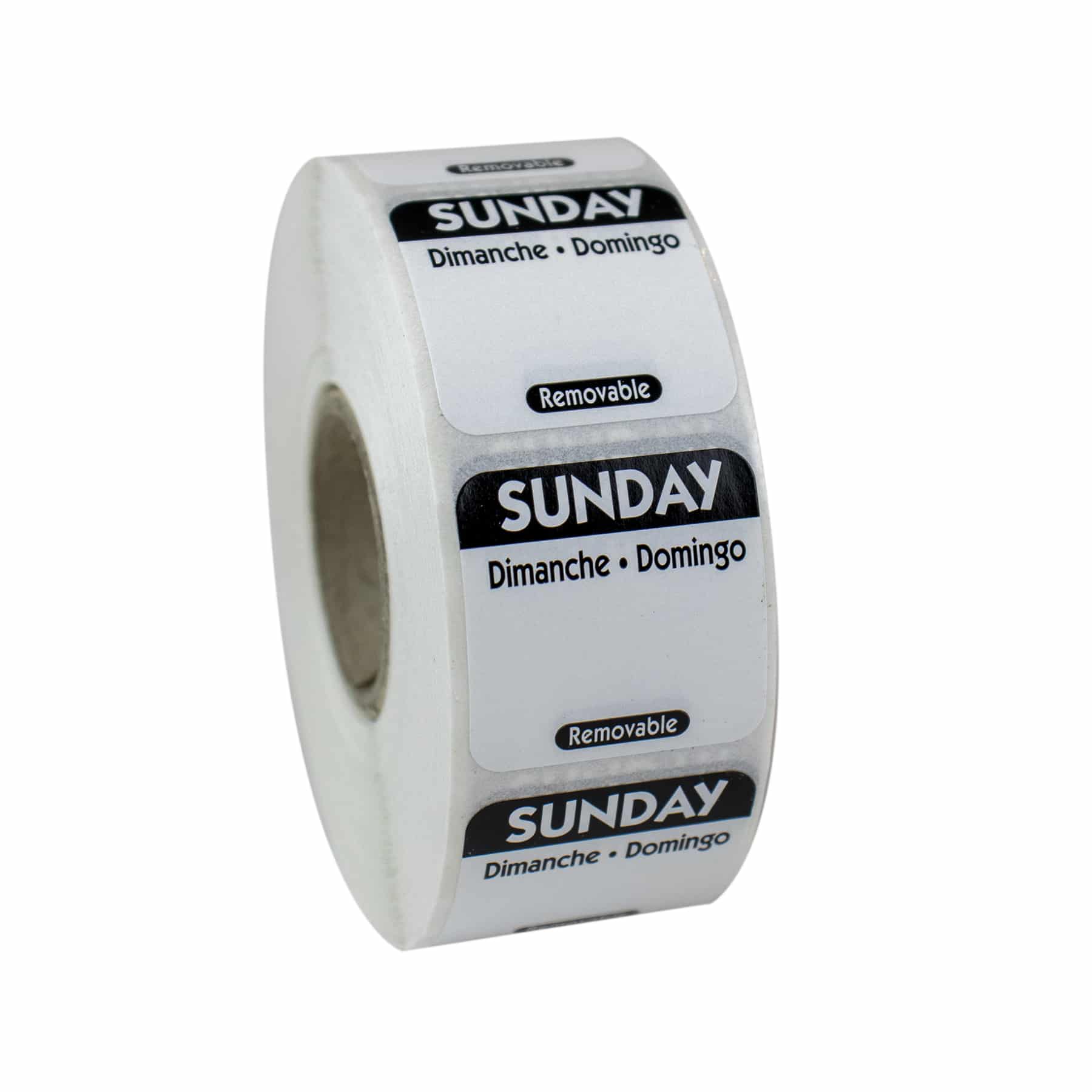 NCCO | Removable Day of the Week Labels, Sunday (Roll of 1000 ...