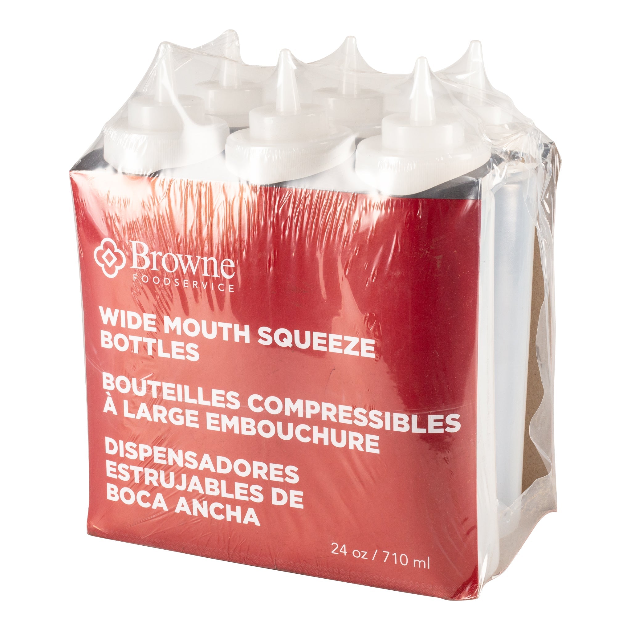 Browne Wide Mouth Squeeze Bottle, 24 oz, Clear (6-pack) - 57802500 ...