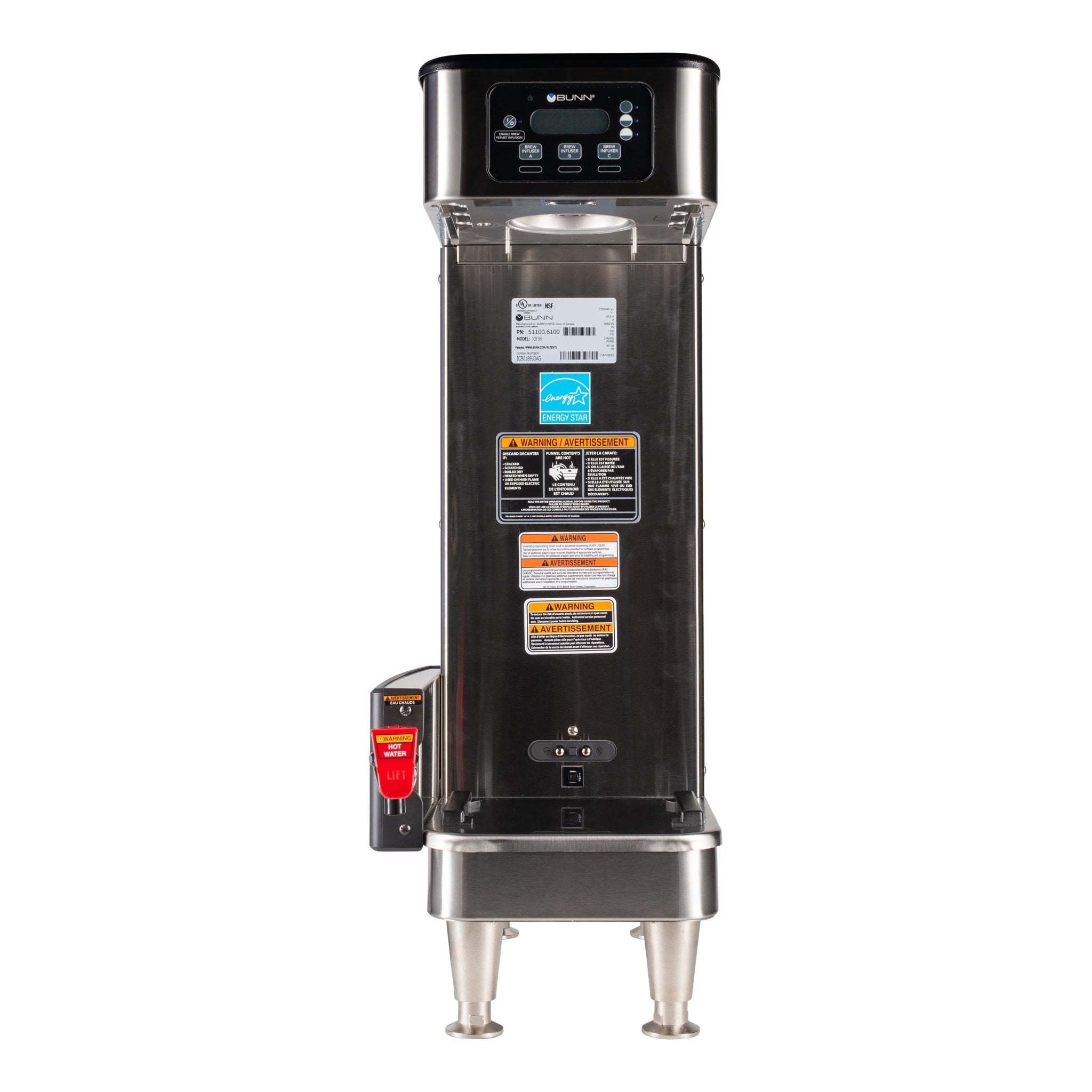 BUNN ICB SH Infusion Series Soft Heat Coffee Brewer, Stainless Steel ...