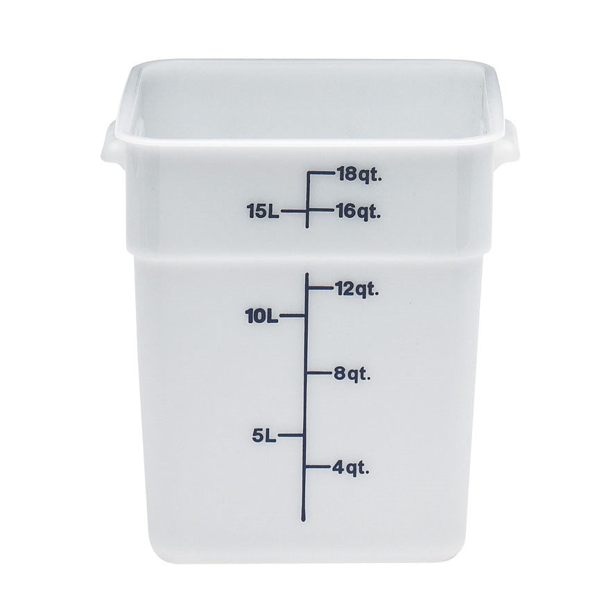 Cambro CamSquare Food Storage Container, 18 qt, Poly White - 18SFSP148 ...