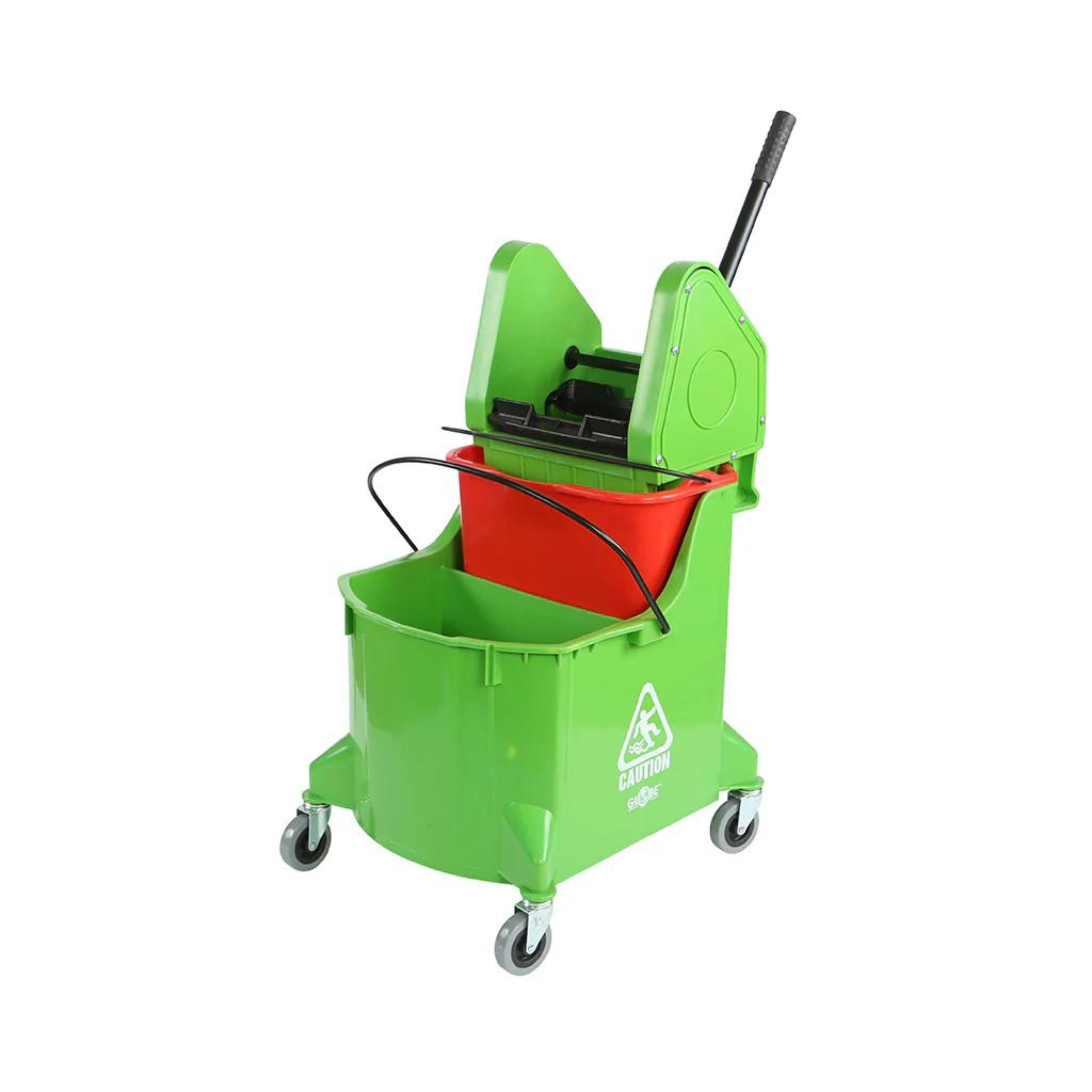 Globe | Dual Chamber Mop Bucket, Downpress Wringer, 35 Qt, Green ...
