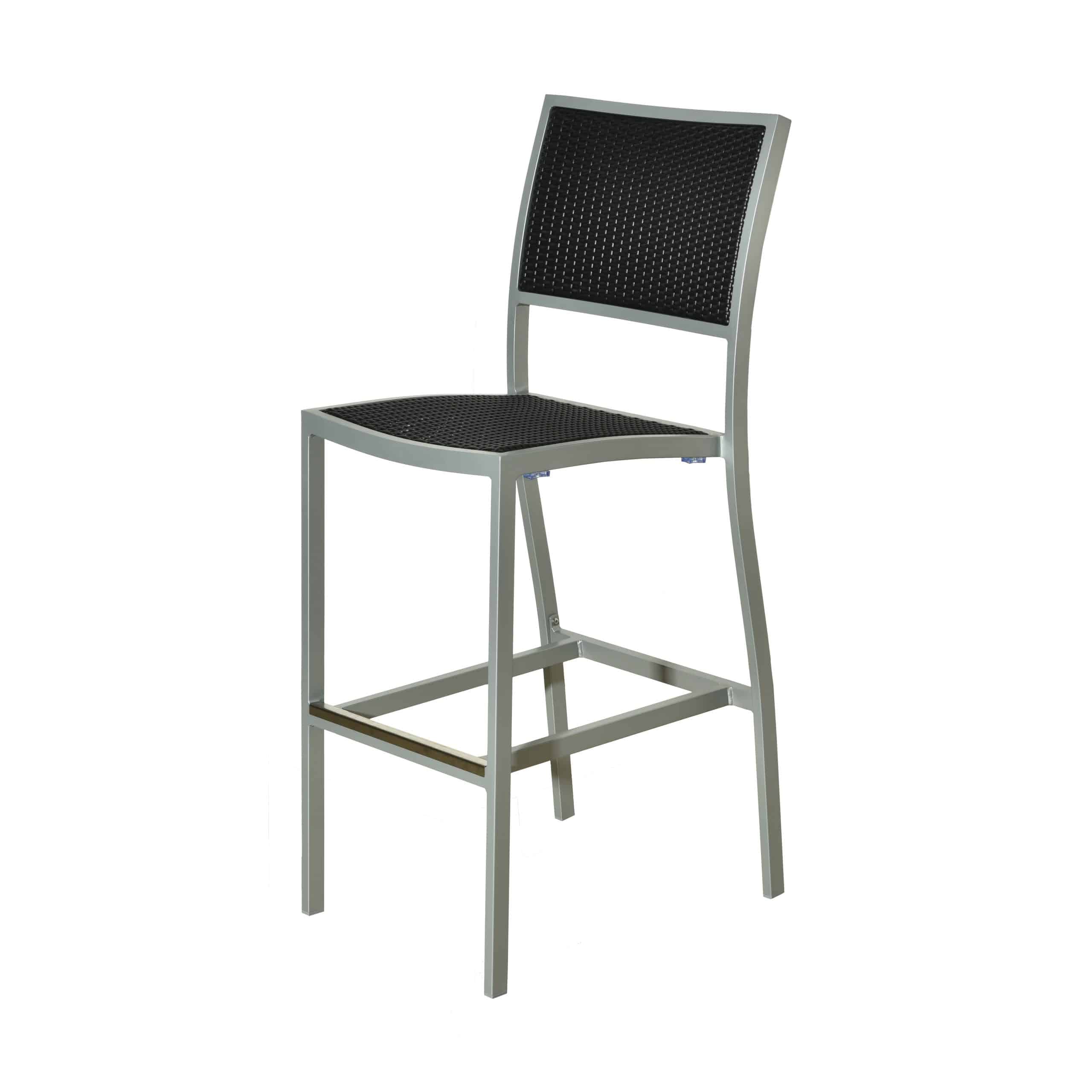 BUM Furniture Marco Wicker Bar Stool, Silver/Graphite (4-pack ...