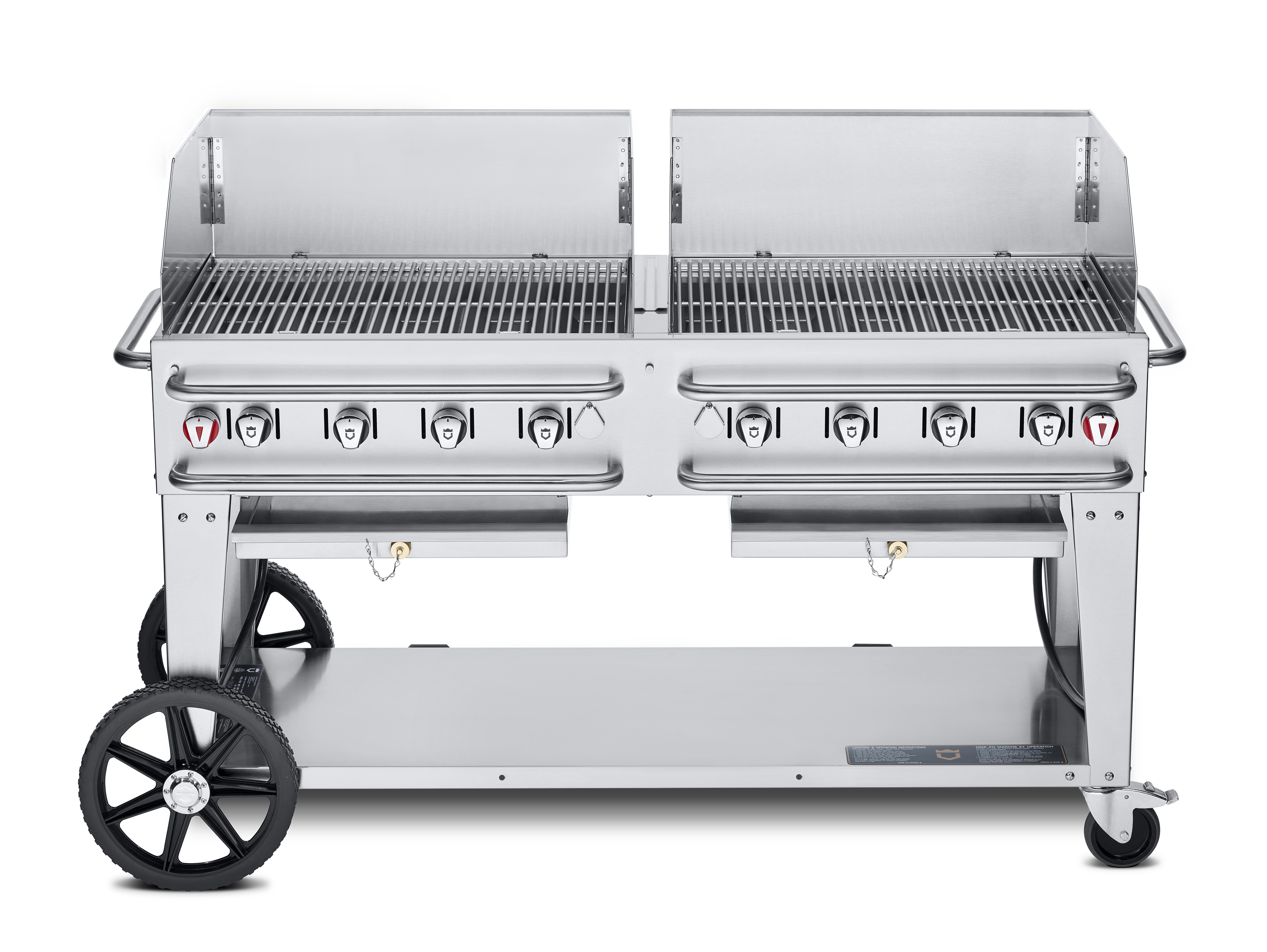 Crown Verity Pro Series Rental 60" Gas Grill with Crash Bars, 2 x 30 ...