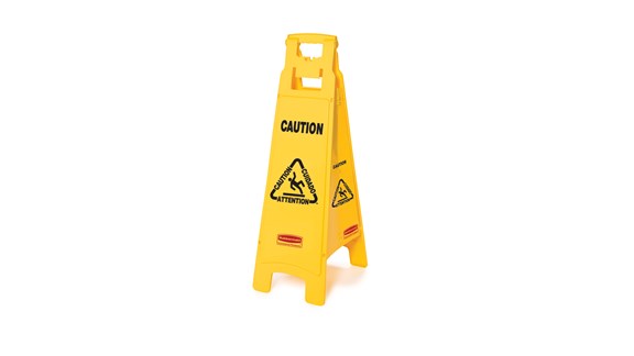 Rubbermaid | Floor Caution Sign, Multilingual, 4 Sided, Yellow, FINAL ...