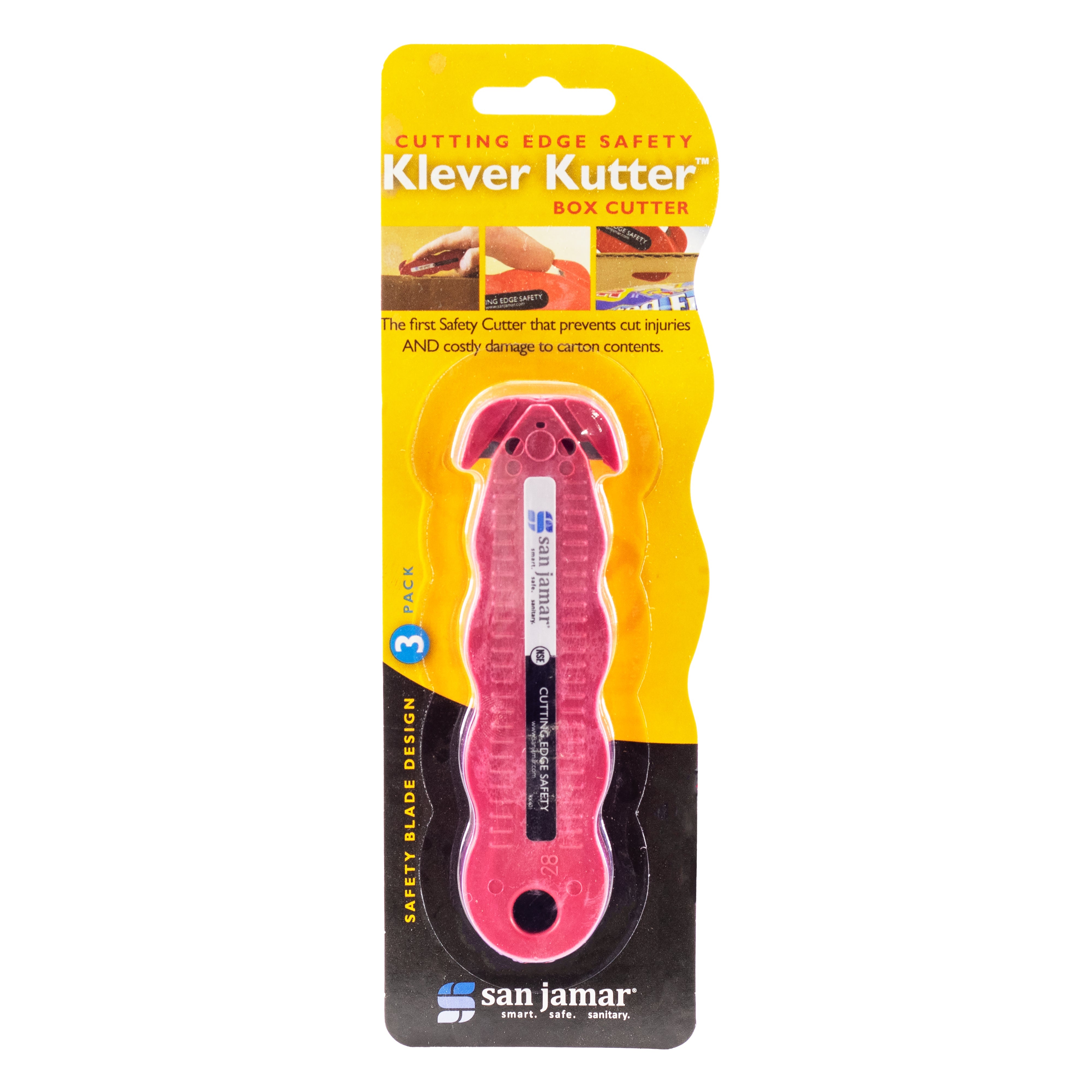 San Jamar Klever Cutter Box Cutter, Red (3-pack) - KK403 – Russell Hendrix