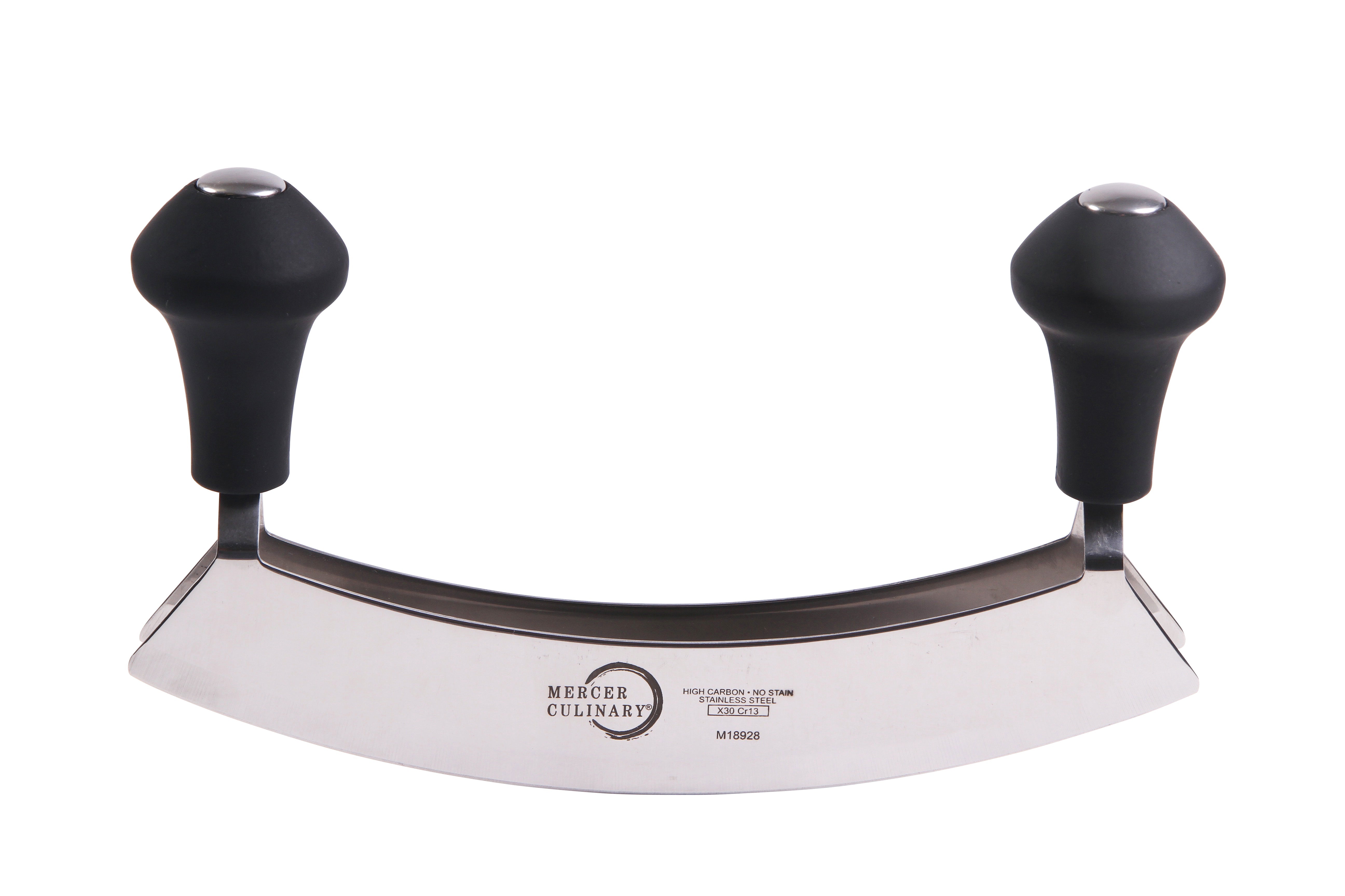 Mercer | Mezzaluna Rocking Knife, Double Blade, 8", Black – Russell Hendrix