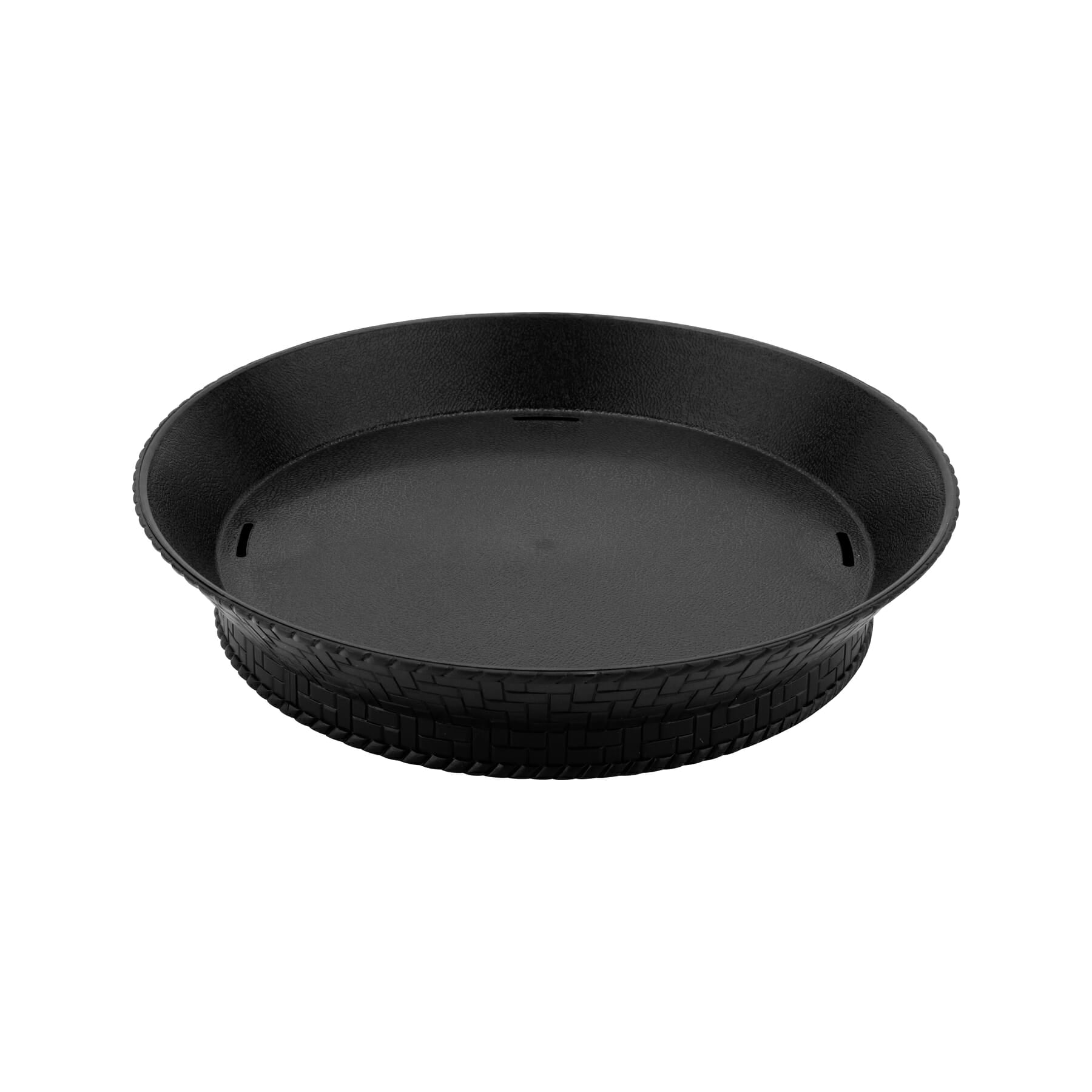 G.E.T. Round Solid Basket with Base, 10.5", Black Plastic (12-pack ...